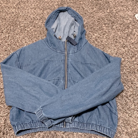 Jackets & Coats | Denim Jacket With Hood | Poshmark